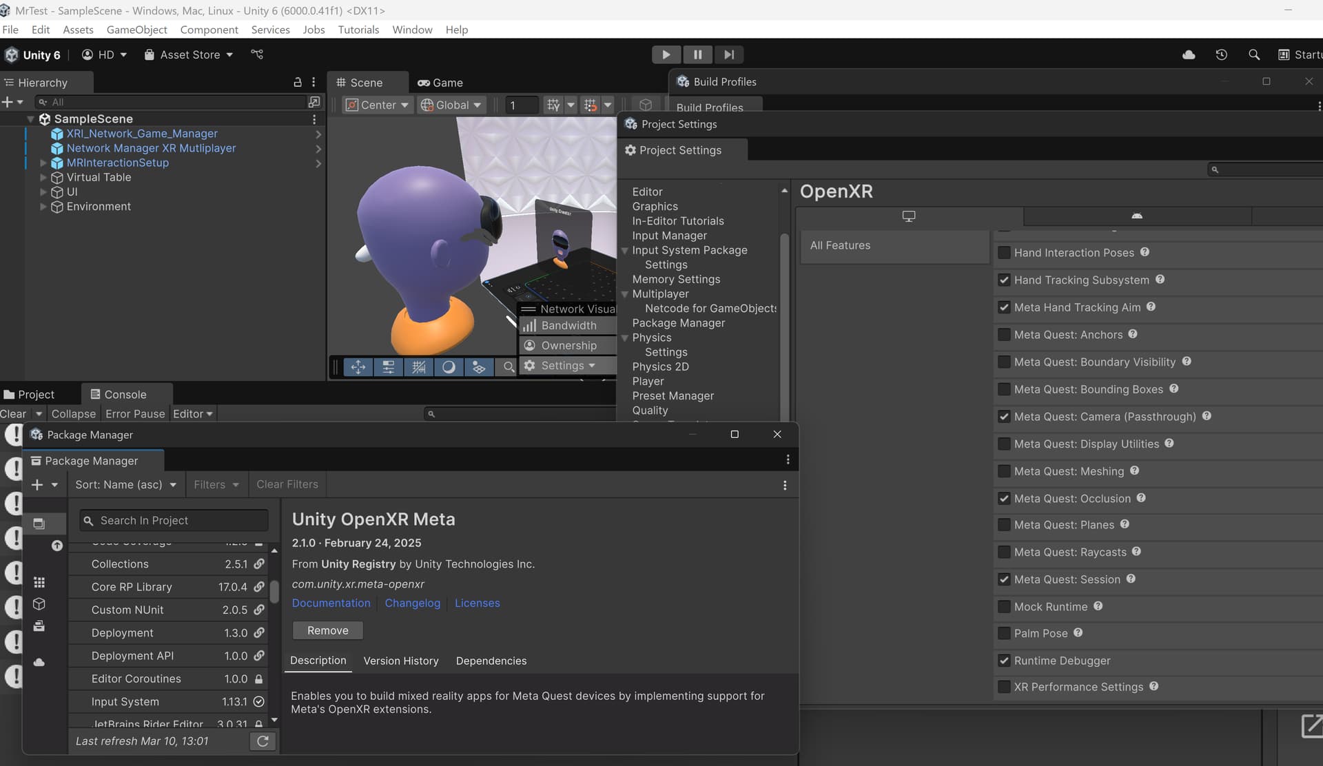 Meta Link Camera Passthrough ONLY works in editor (but not build)? - Unity Engine - Unity ...