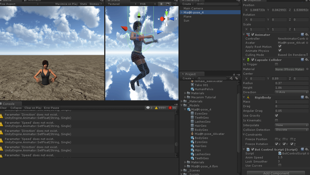 Mecanim Help Rig Collapses Upon Play Unity Engine Unity Discussions