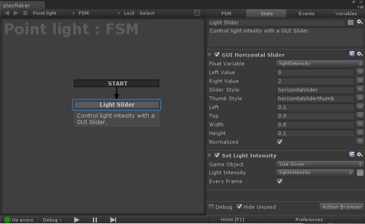 SpotLight control with PlayMaker Slider, help - Unity Engine - Unity Discussions