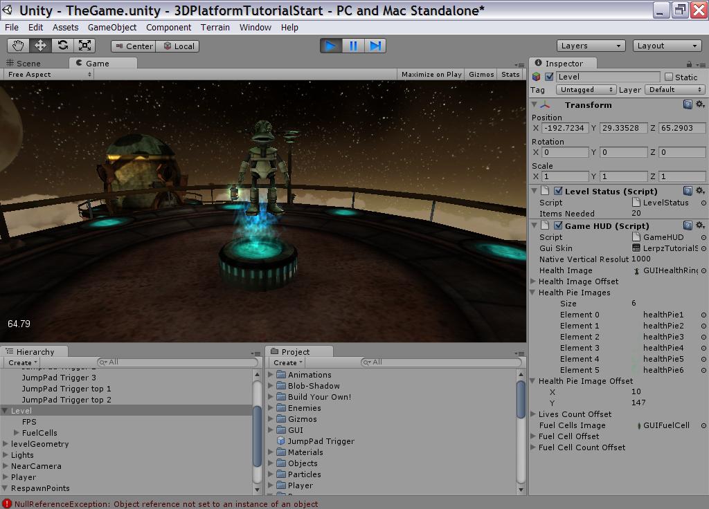 3DPlatformTutorial - GUI Scripting error - Unity Engine - Unity Discussions