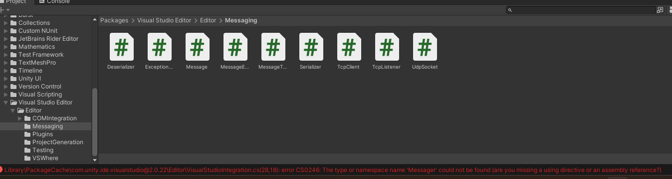 Issue with visual studio package - Unity Engine - Unity Discussions