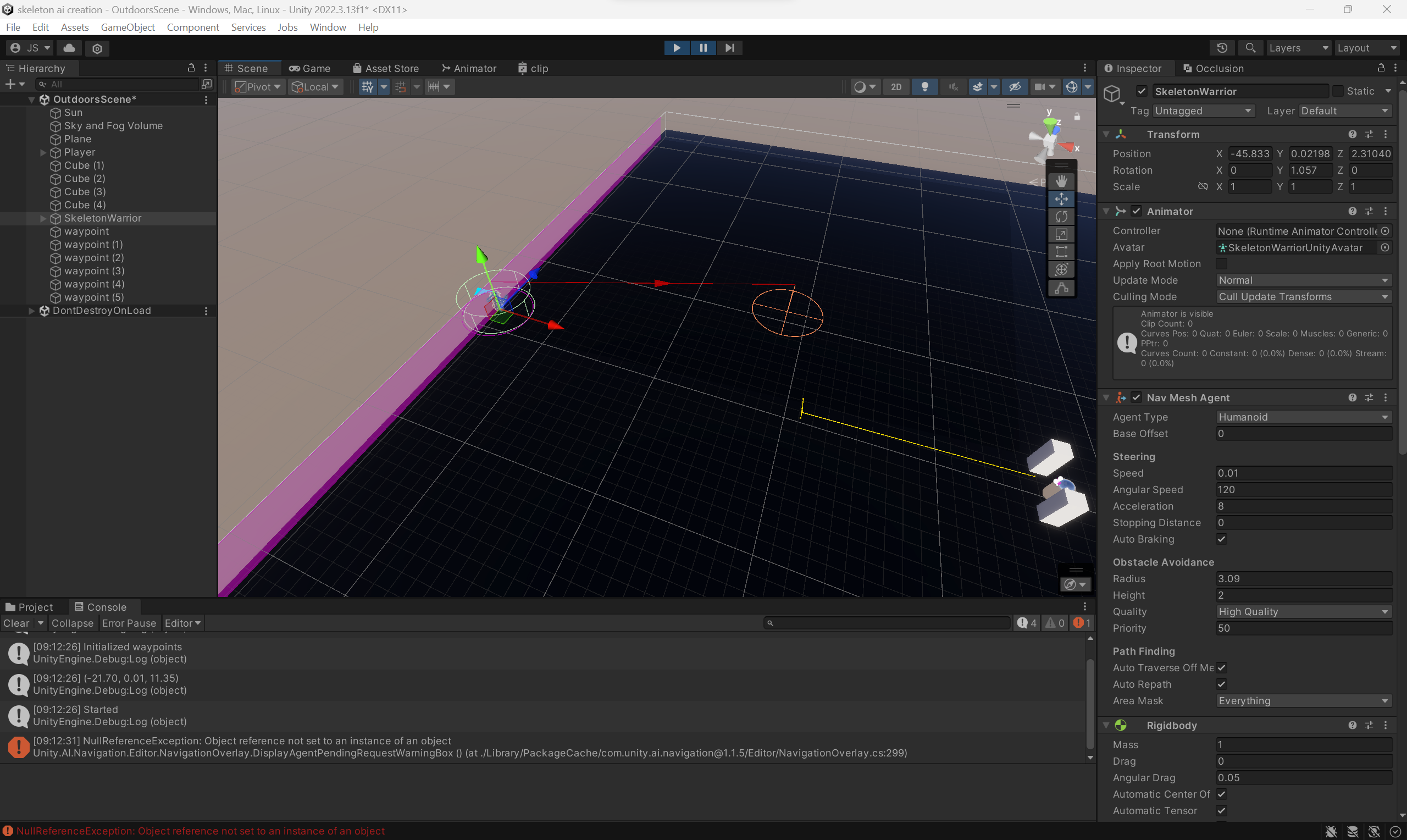 why does my ai not move towards the waypoint? - Unity Engine - Unity Discussions