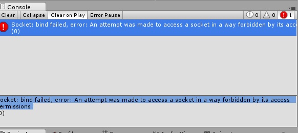 SocketException: An attempt was made to access a socket in a way ...