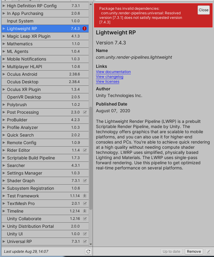 Downgrading packages - Unity Engine - Unity Discussions