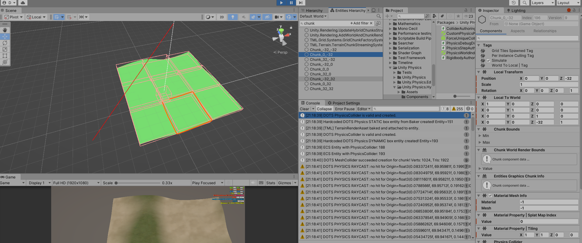Failing Ray cast on full ECS instantiated terrain chunk - Unity Engine - Unity Discussions