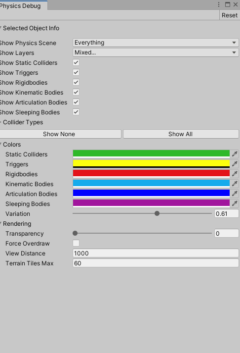 Regression The Physics Debugger Is Less Usable Unity Engine Unity