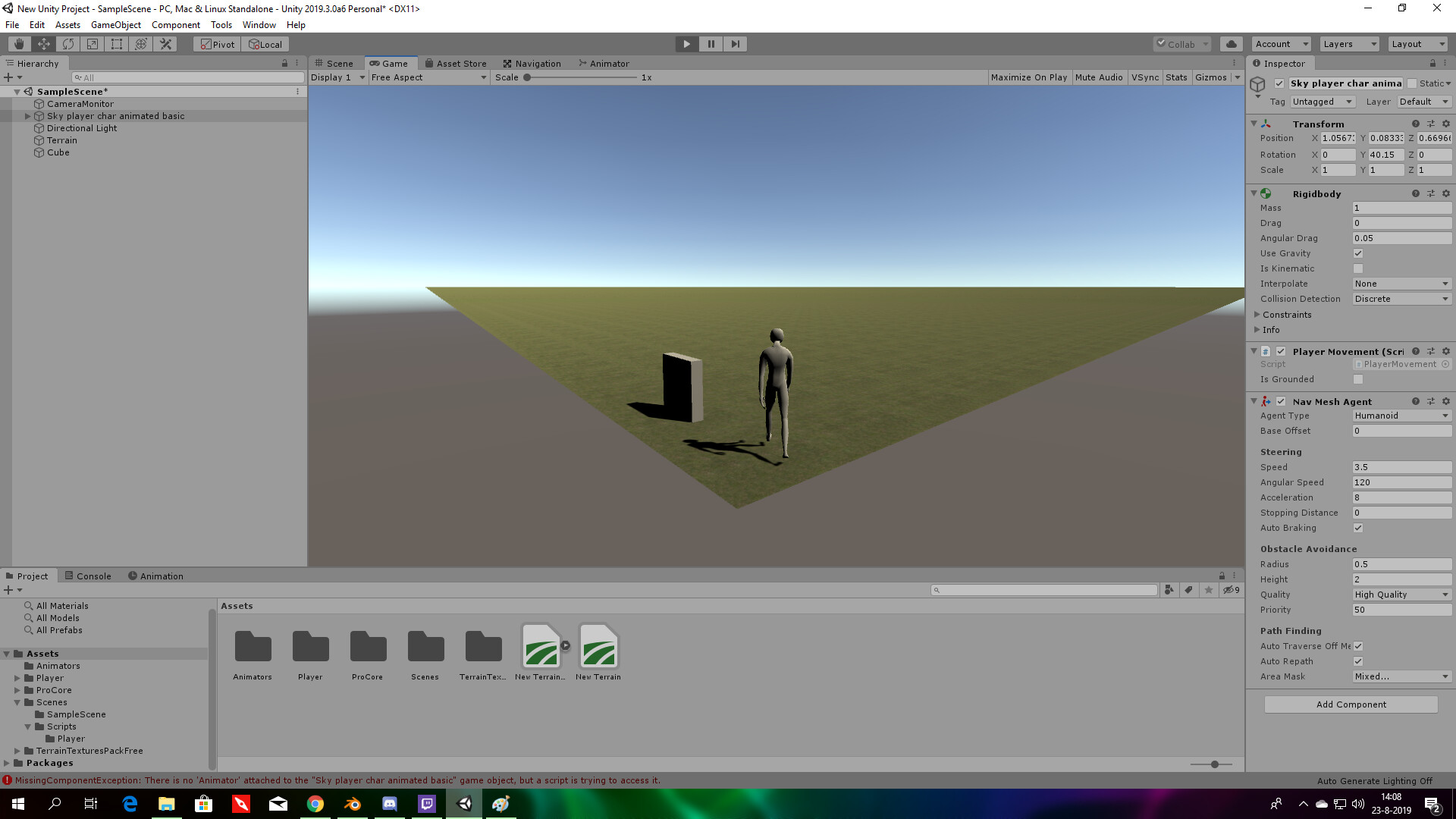 character floats above ground when in game mode - Unity Engine - Unity ...
