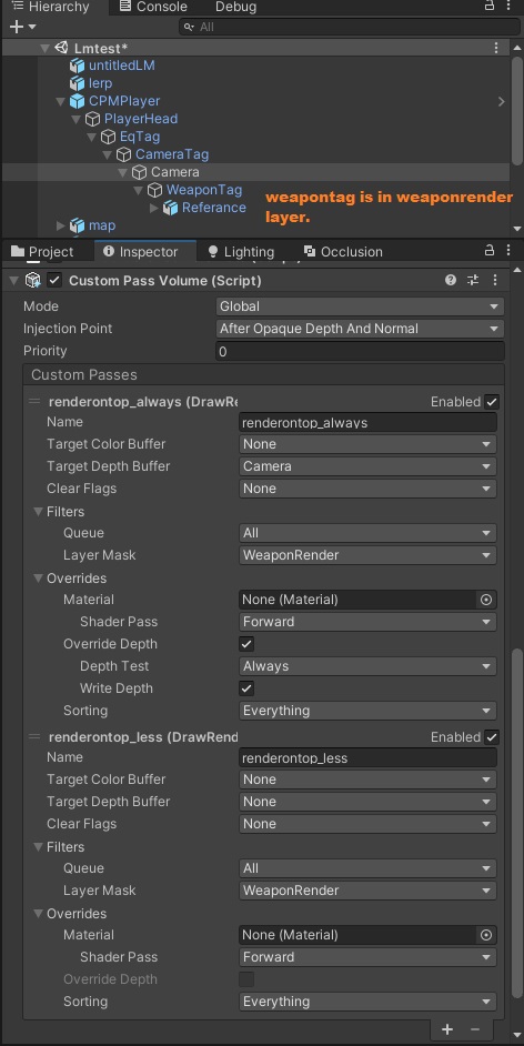 HDRP - Render object in front of everything with Custom Passes when Ambient Occlusion is ON ...