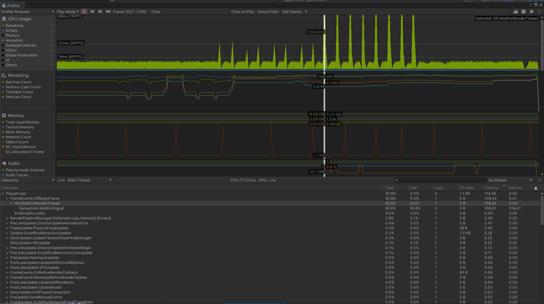 Massive Performance Spikes Unity Engine Unity Discussions