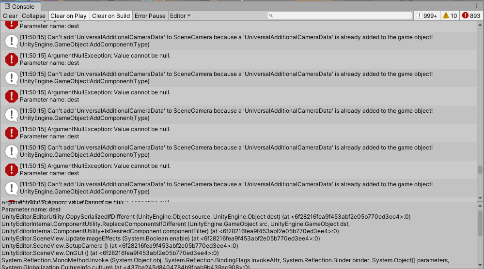 Duplicated UniversalAdditionalCameraData - Unity Engine - Unity Discussions