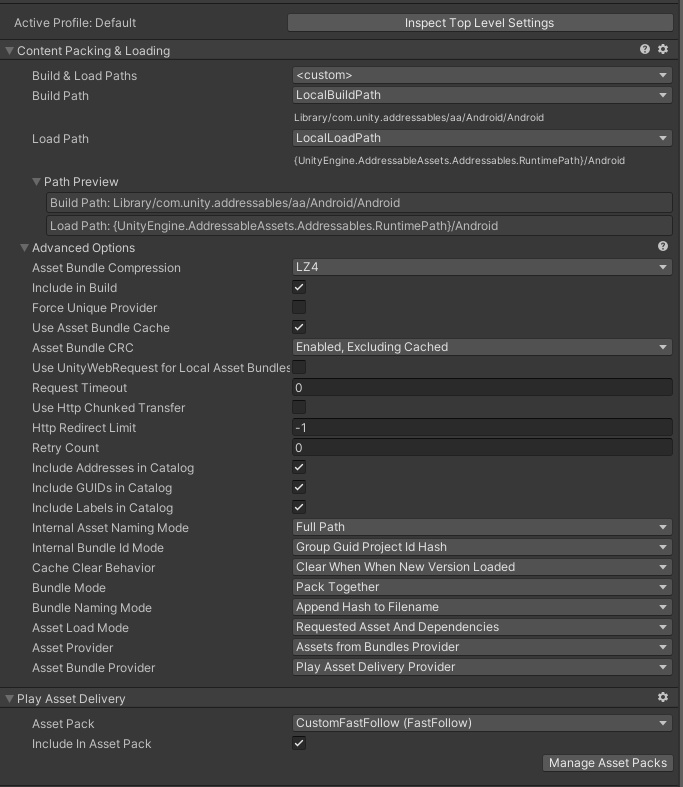PlayAssetDelivery Fast-Follow Asset Pack Increasing Update Size in Google Play - Unity Engine ...