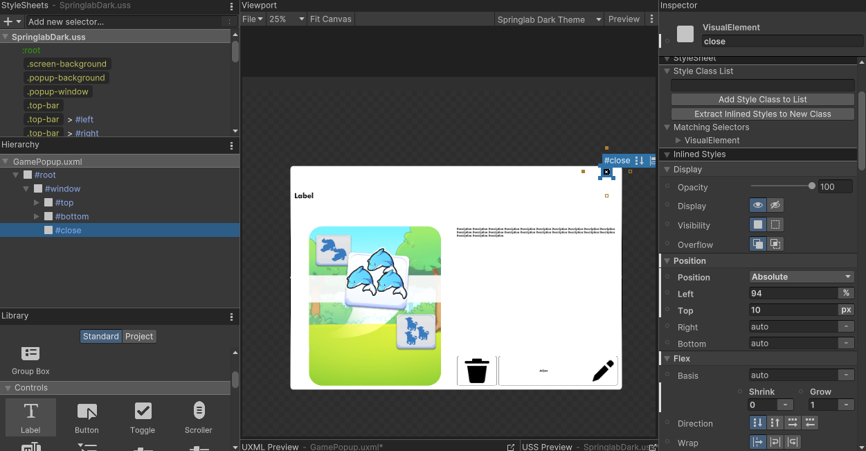How to properly position a visual element, relative to something else - Unity Engine - Unity ...