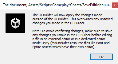 Changes made outside the builder screen problems - Unity Engine - Unity Discussions