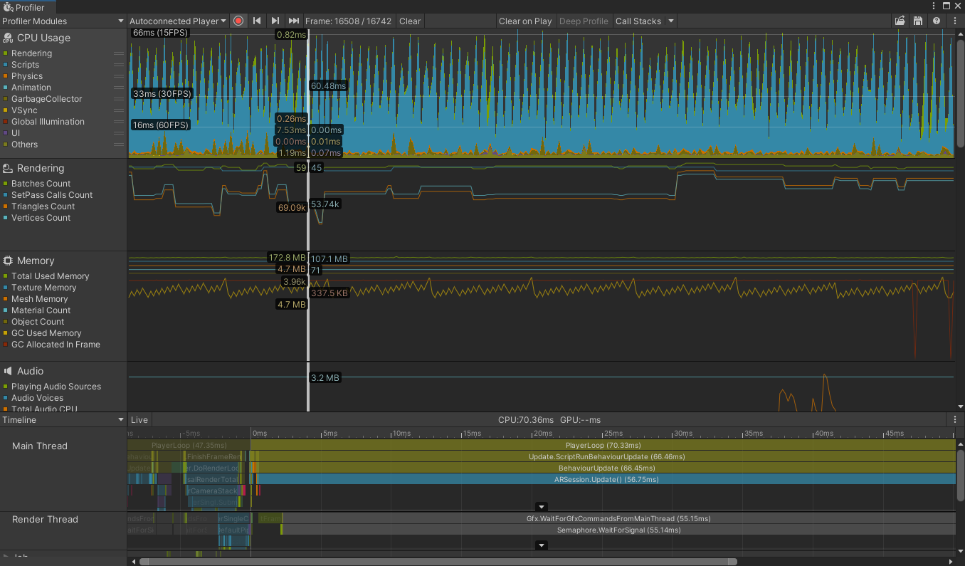 How can I resolve big performance hits from ARSession.Update() on Android? - Unity Engine ...