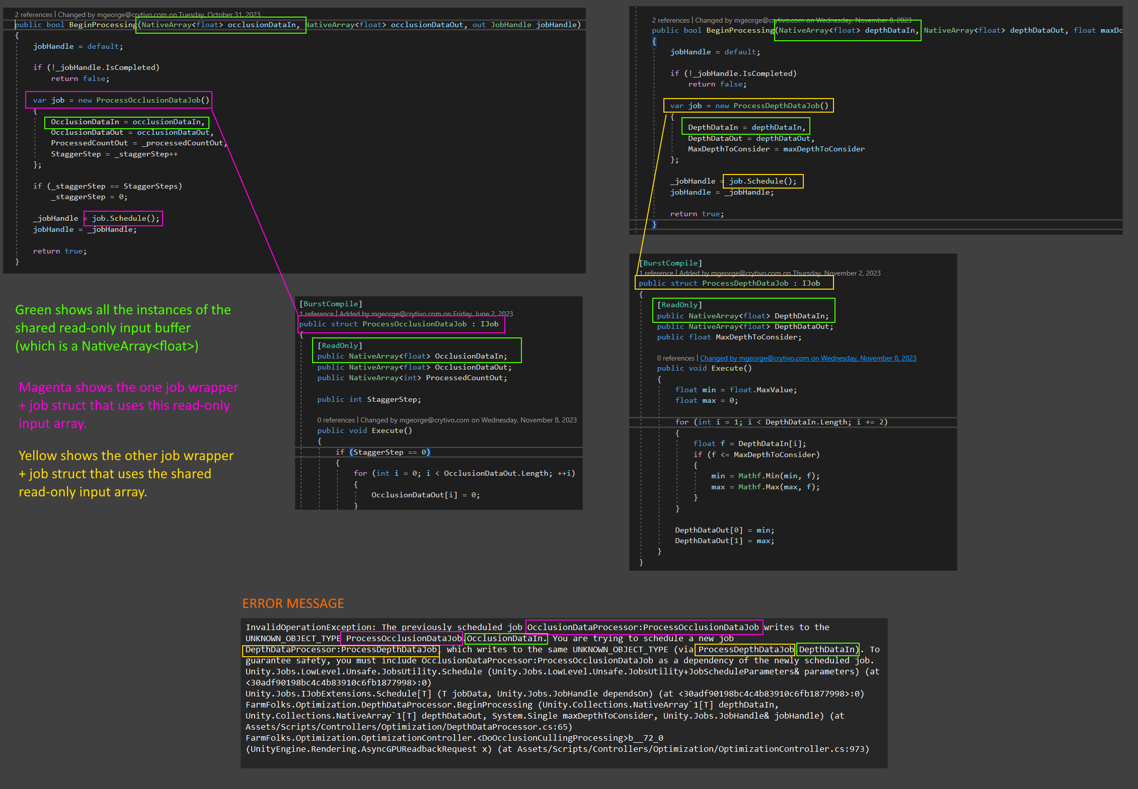 How can we schedule two different jobs that rely on the same readonly input data? - Unity Engine ...