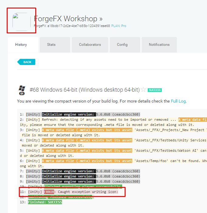 Broken Icon on Cloud Build Project Website - Unity Services - Unity Discussions