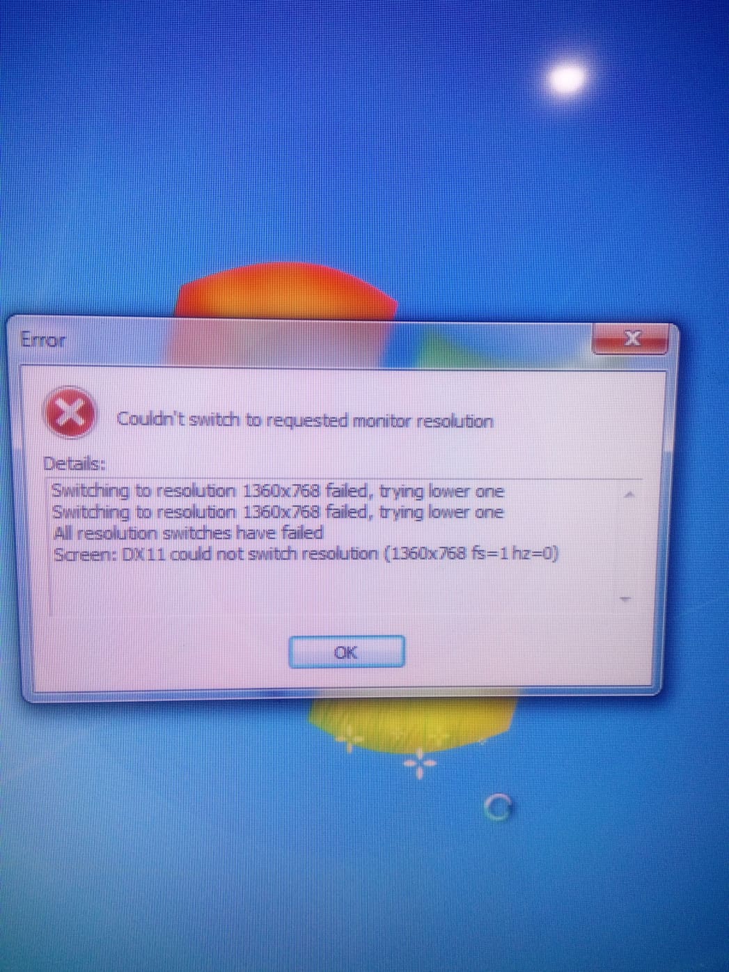 Couldn't switch resolution error when trying to run on Windows Vista - Unity Engine - Unity ...