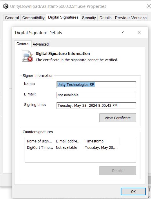 Is Unity using a self signed certificate now? - Unity Engine - Unity Discussions