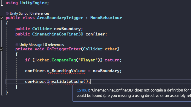 Change the confiner area at runtime on cinemachine 3 - Unity Engine ...