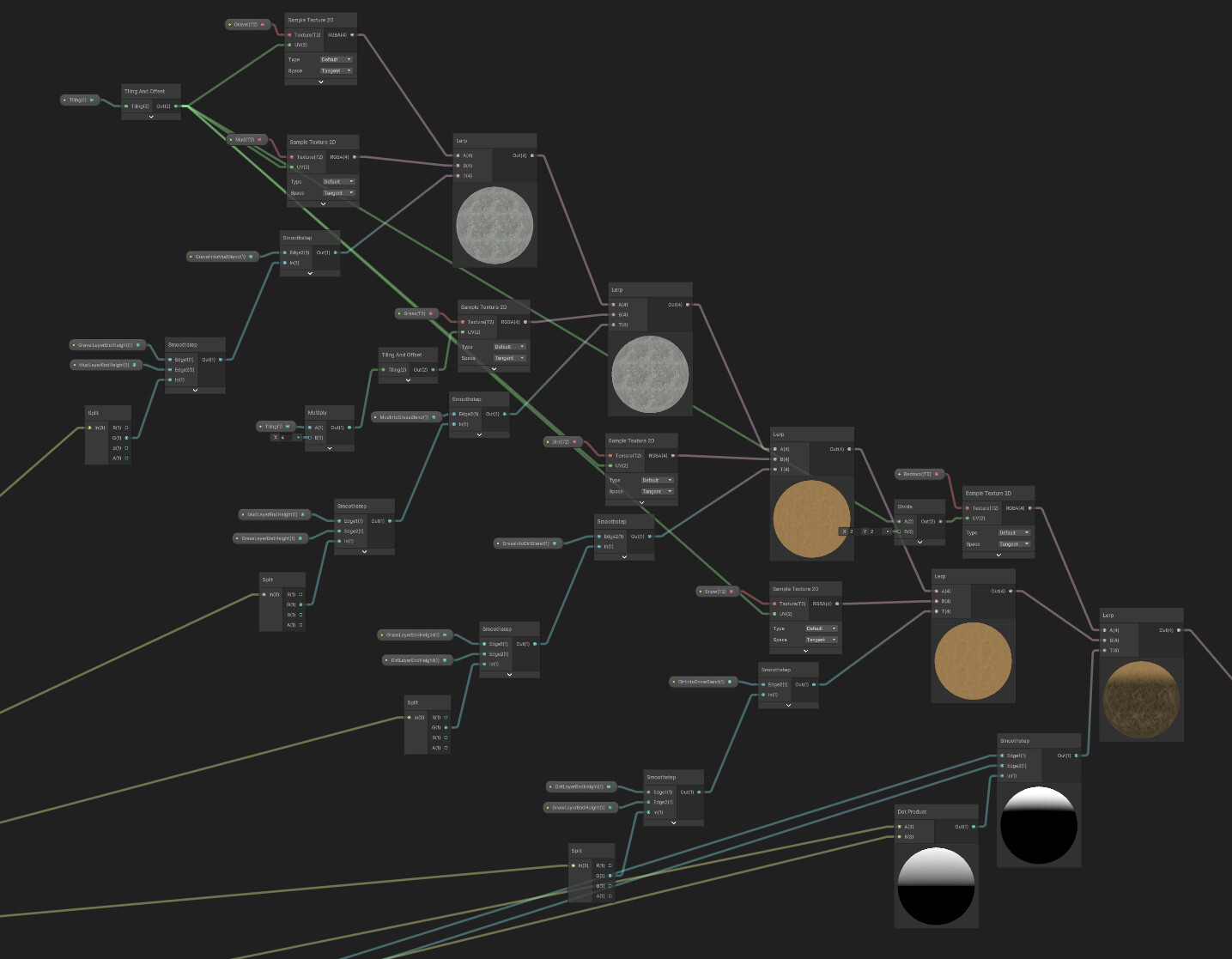 Shadergraph - Lerping between multiple heightmaps for a single material (HDRP) - Unity Engine ...