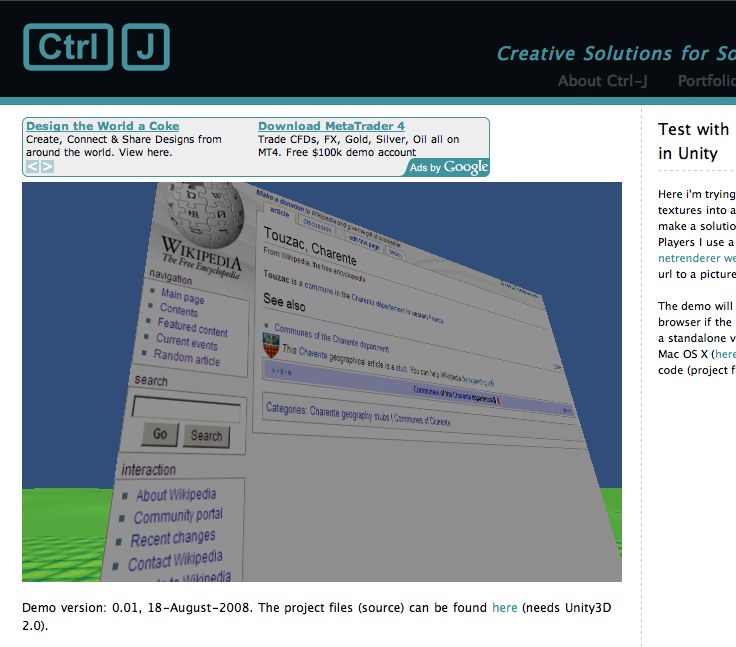 Concept: loading web content into game, webplayer compatible - Community Showcases - Unity ...