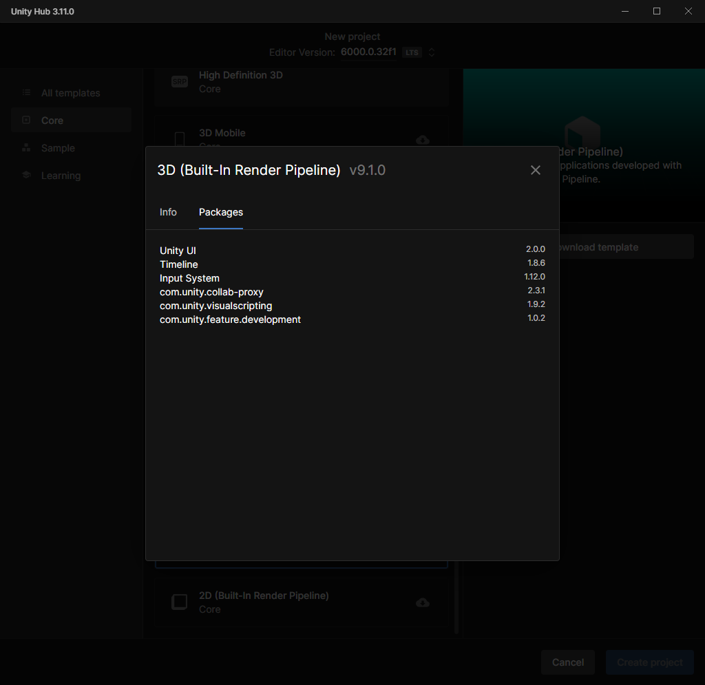 Where are the regular templates when creating new project with hub? all ...