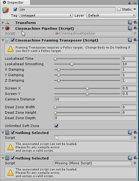 The Referenced Script On This Behaviour Game Object Cm Is Missing Unity Engine Unity