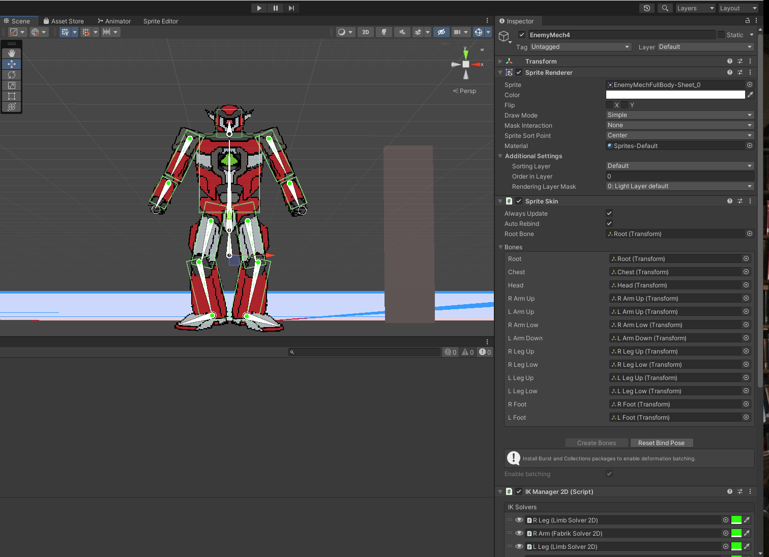 I need a suggestion on a workflow for a 2D bone rig and be able to ...