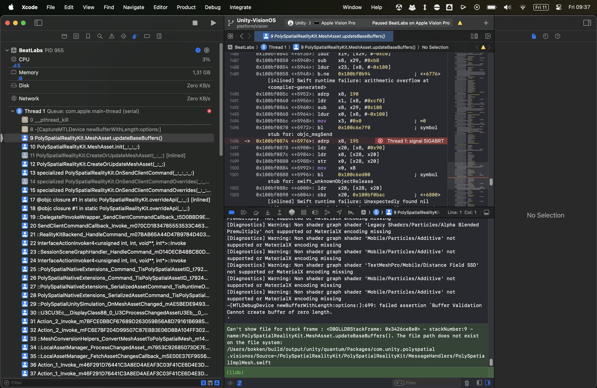 Buffer Validation error at runtime in a visionOS project - Unity Engine - Unity Discussions