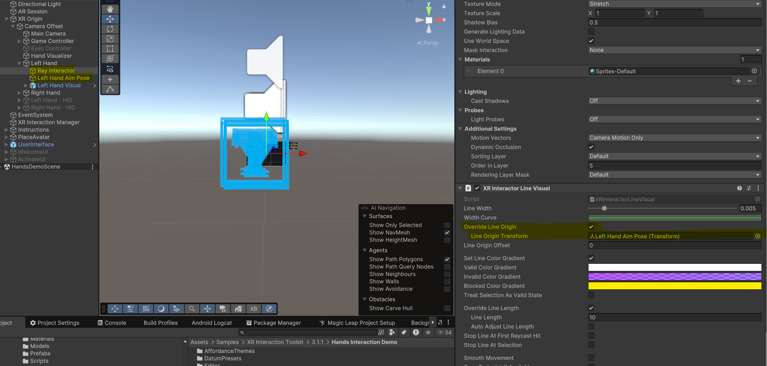 XR Interactor Line Visual - Override Line Origin not working as expected - Unity Engine - Unity ...