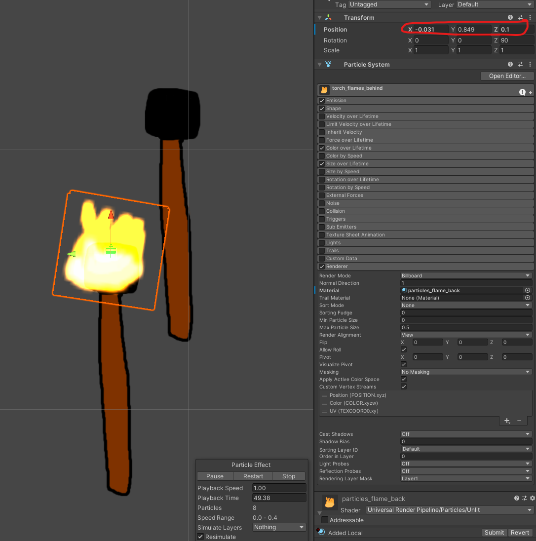 Urp 721 Rendering Particles Between Sprites Unity Engine Unity Discussions 5105