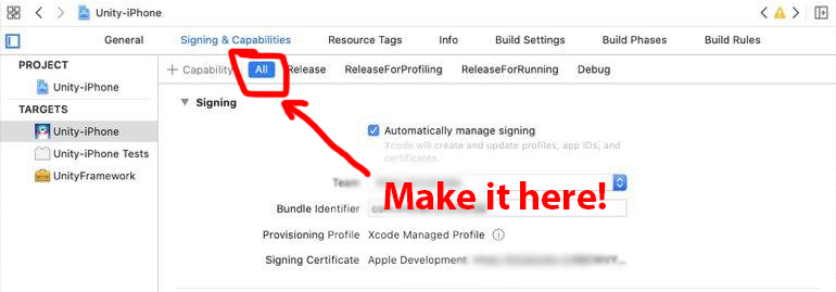 Code Signing Error: "Unity-iPhone" requires a provisioning profile - Unity Engine - Unity ...