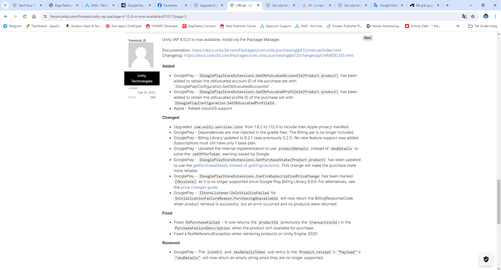 Unity IAP 4.12.0 , receiving warnings of NullPointerExeptions during ...