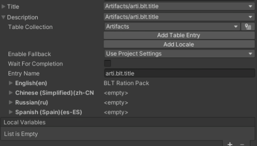 Empty Table Reference when calling LocalizedString.GetLocalizedString() - Unity Engine - Unity ...
