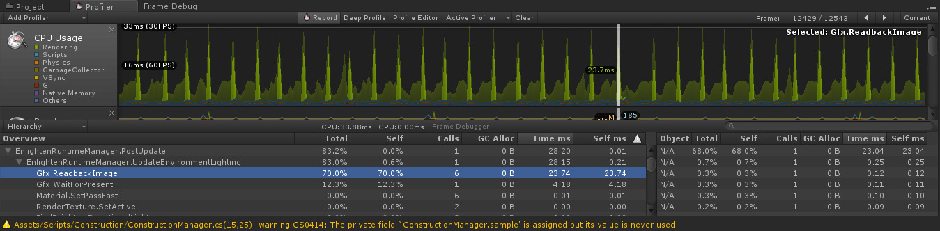 EnlightenRuntimeManager Update framerate spikes - Unity Engine - Unity Discussions