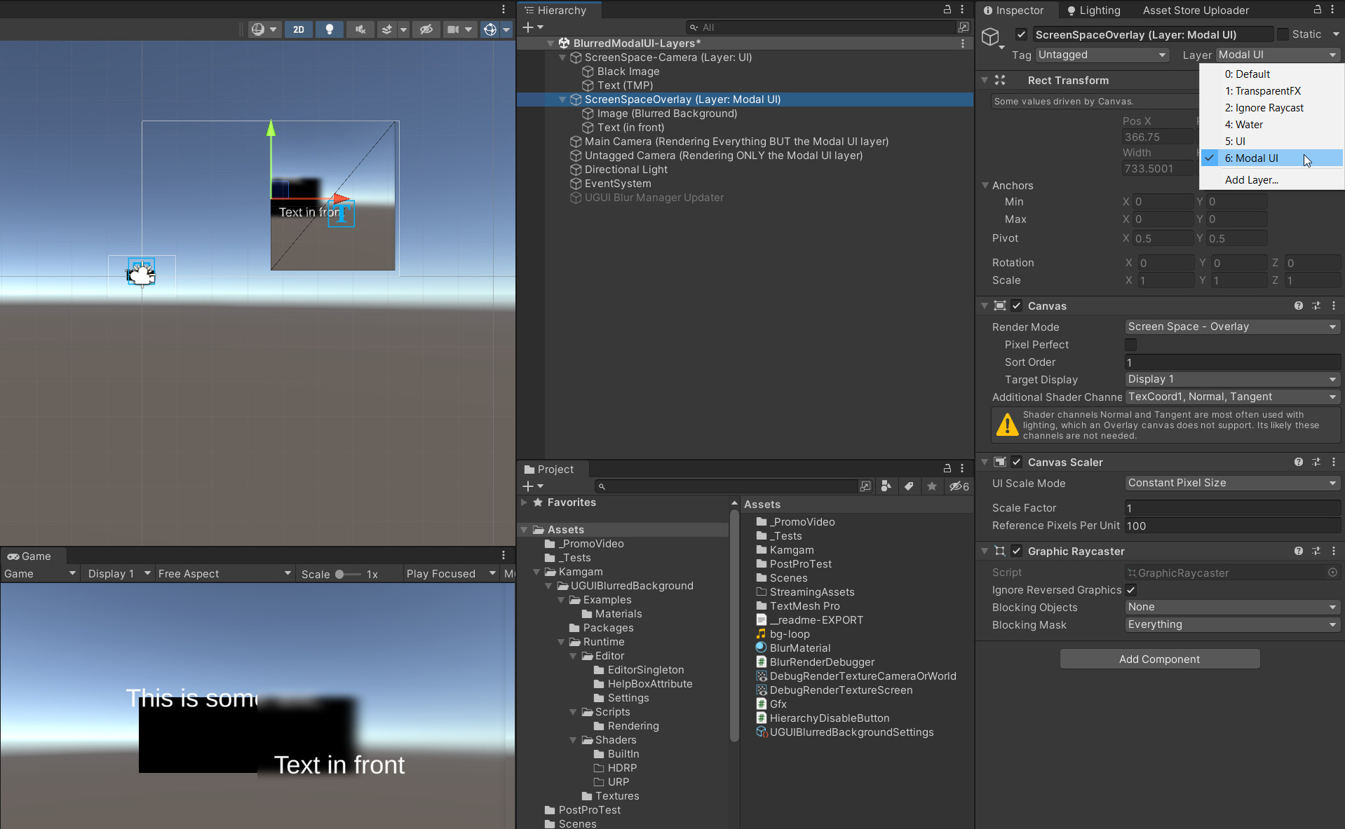 UGUI Blurred UI Image for ALL render pipelines and canvas types (overlay, camera, world ...