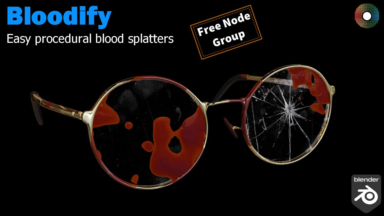 How can I create this kind of blood splatter made in blender shader ...