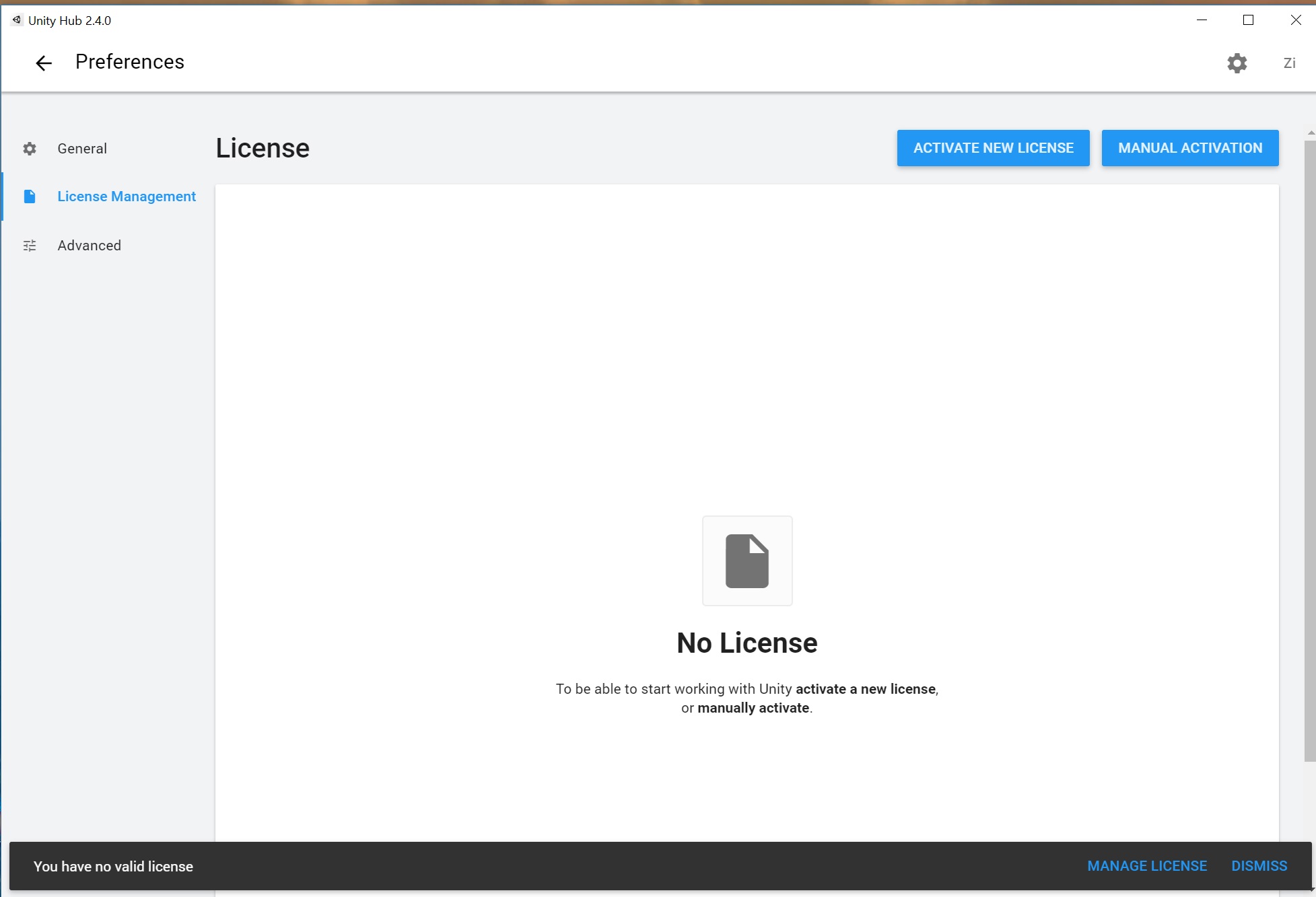 No license error message in the launcher - Unity Engine - Unity Discussions