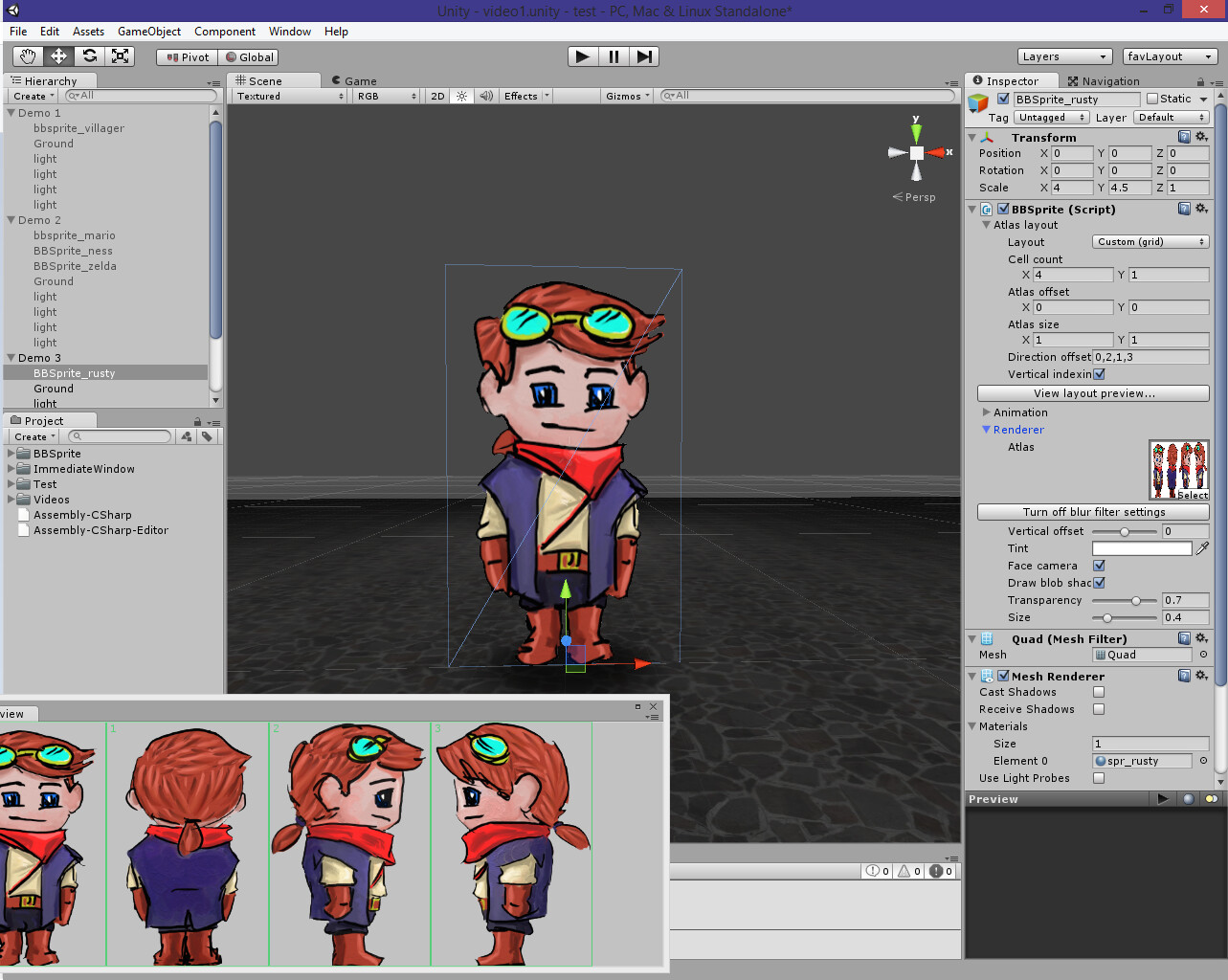 [WIP][Assets/Scripting] BBSprite - A directional billboarded sprite - Community Showcases ...