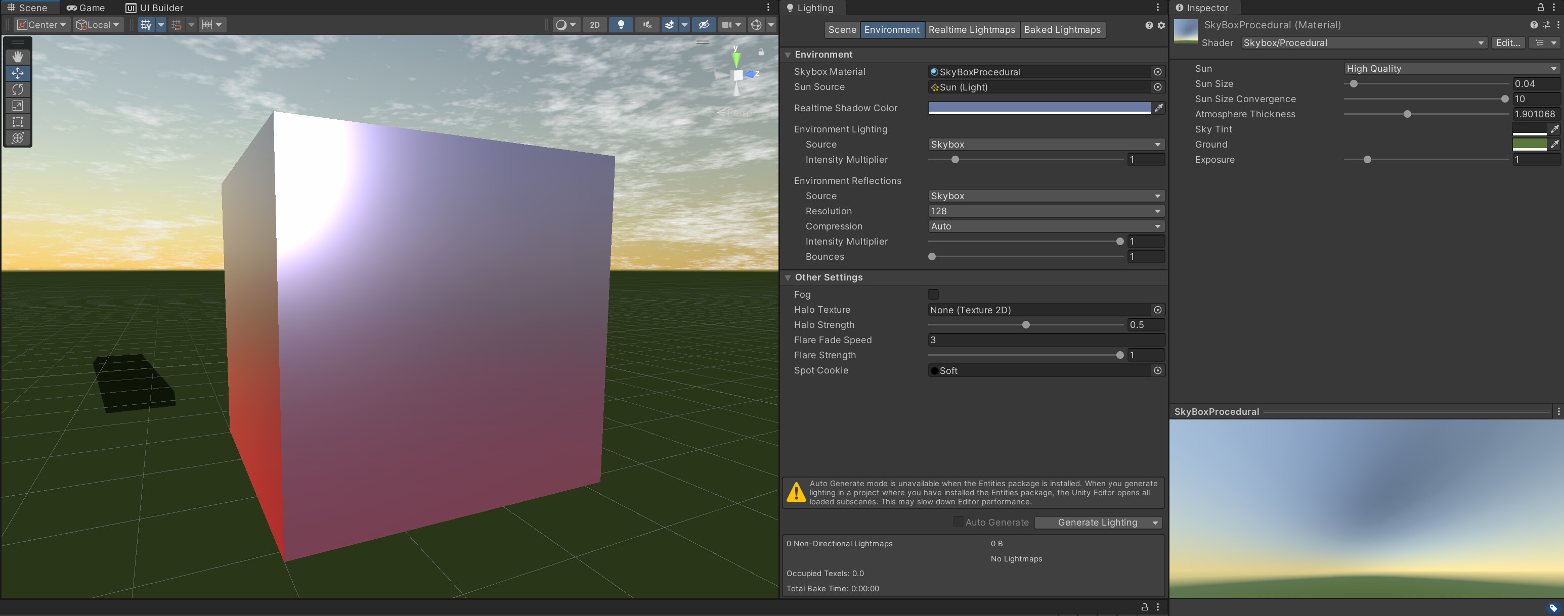 Why Are Environment Reflections From Procedural Skybox Tinted Red Unity Engine Unity