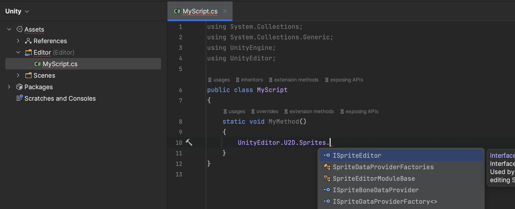 Example Code For Ispriteeditordataprovider As A Replacement For Textureimporterspritesheets 