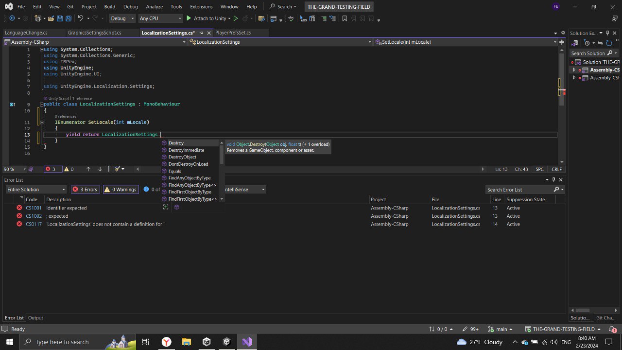 "Localization does not have definition for SelectedLocale" - Unity Engine - Unity Discussions