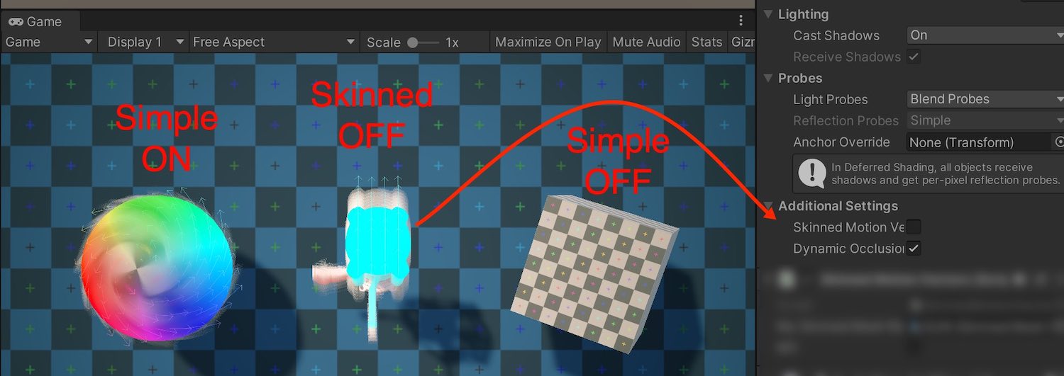 How to switch OFF motion vectors for SkinnedMeshRenderer ? - Unity Engine - Unity Discussions