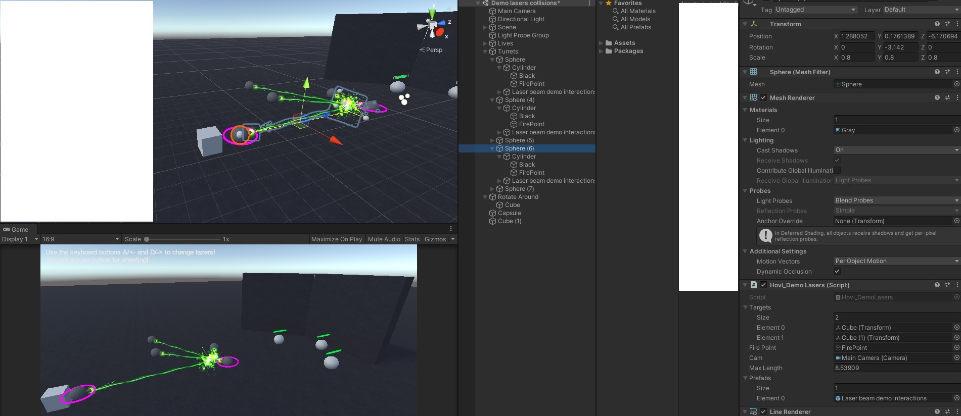 Why the turret is not rotating and shooting laser towards the closest target ? - Unity Engine ...