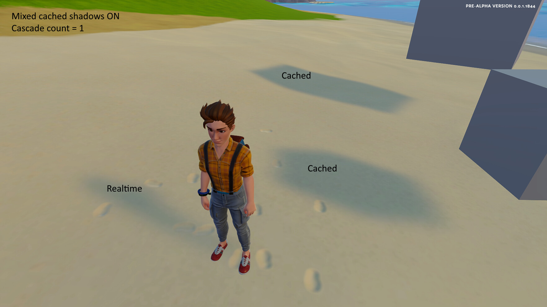 Mixed cached shadows for directional light broken when shadow cascade ...