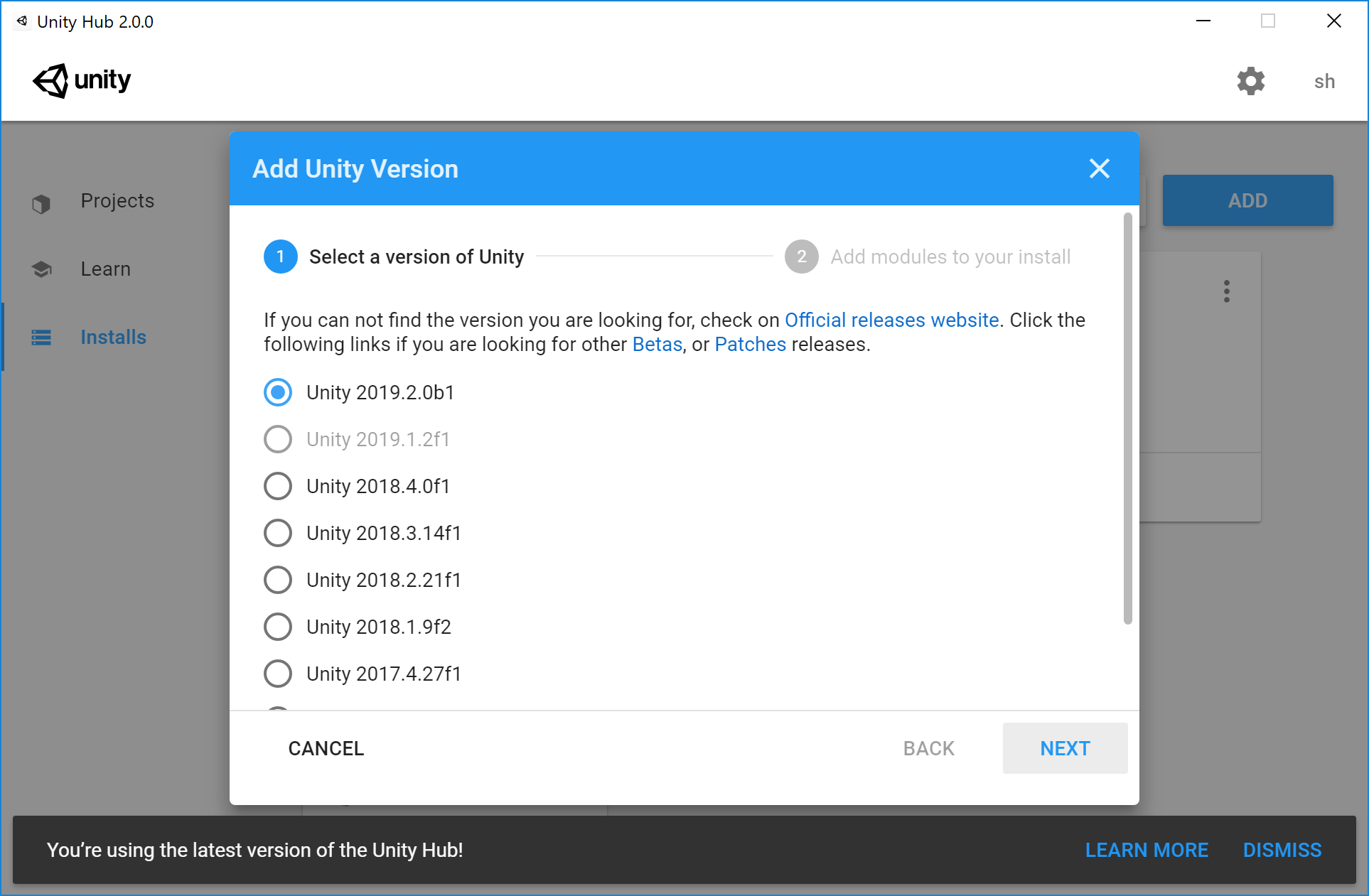 New "Add Unity Version" screen is worse than the old one [FEATURE REQUEST][BUG] - Unity Engine ...