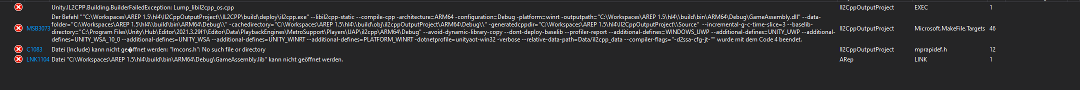 Build Error for Hololens 2 BuilderFailedException: Lump_libil2cpp_os.cpp - Unity Engine - Unity ...