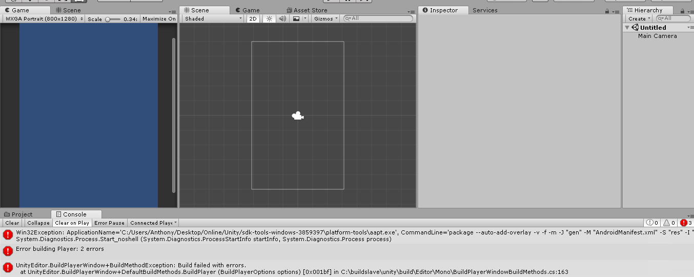 Help. Build & Run for Android gives error. - Unity Engine - Unity Discussions