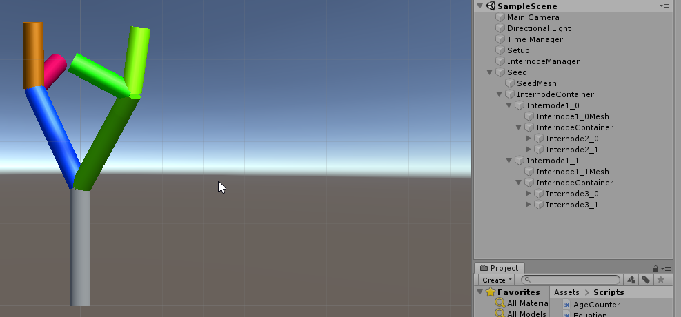 Tree growth simulation - internode behaviour change - Unity Engine ...