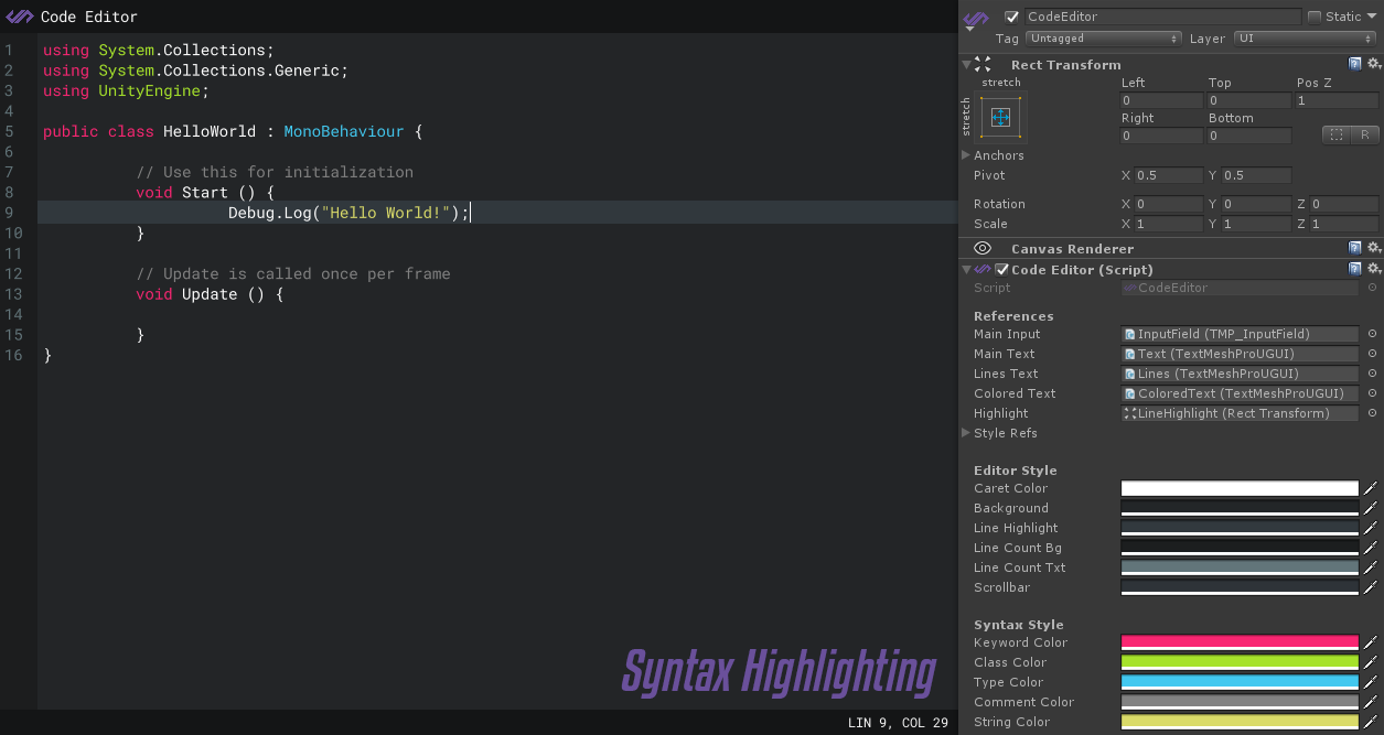 CodeEditor - Advanced Input Field (Syntax Highlight, Line Count...) - Community Showcases ...